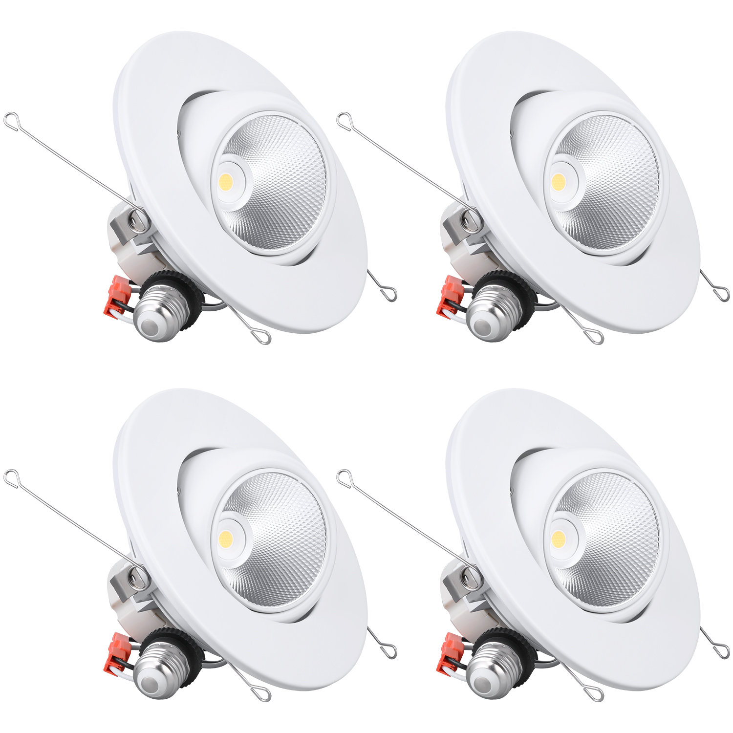 TORCHSTAR 6" LED Gimbal Recessed Light Dimmable, IC Rated Swivel Downlight, CRI90, ETL, 5000K ...